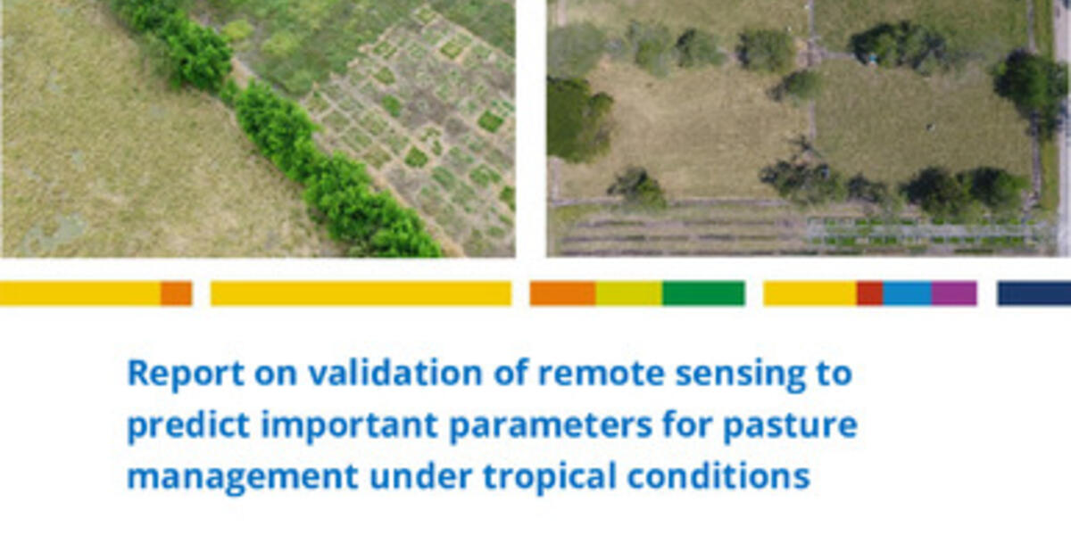 Report on validation of remote sensing to predict important parameters ...
